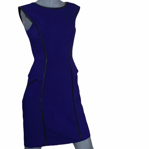 Milly | Dresses | Milly Purple With Black Leather Piping Dress | Poshmark